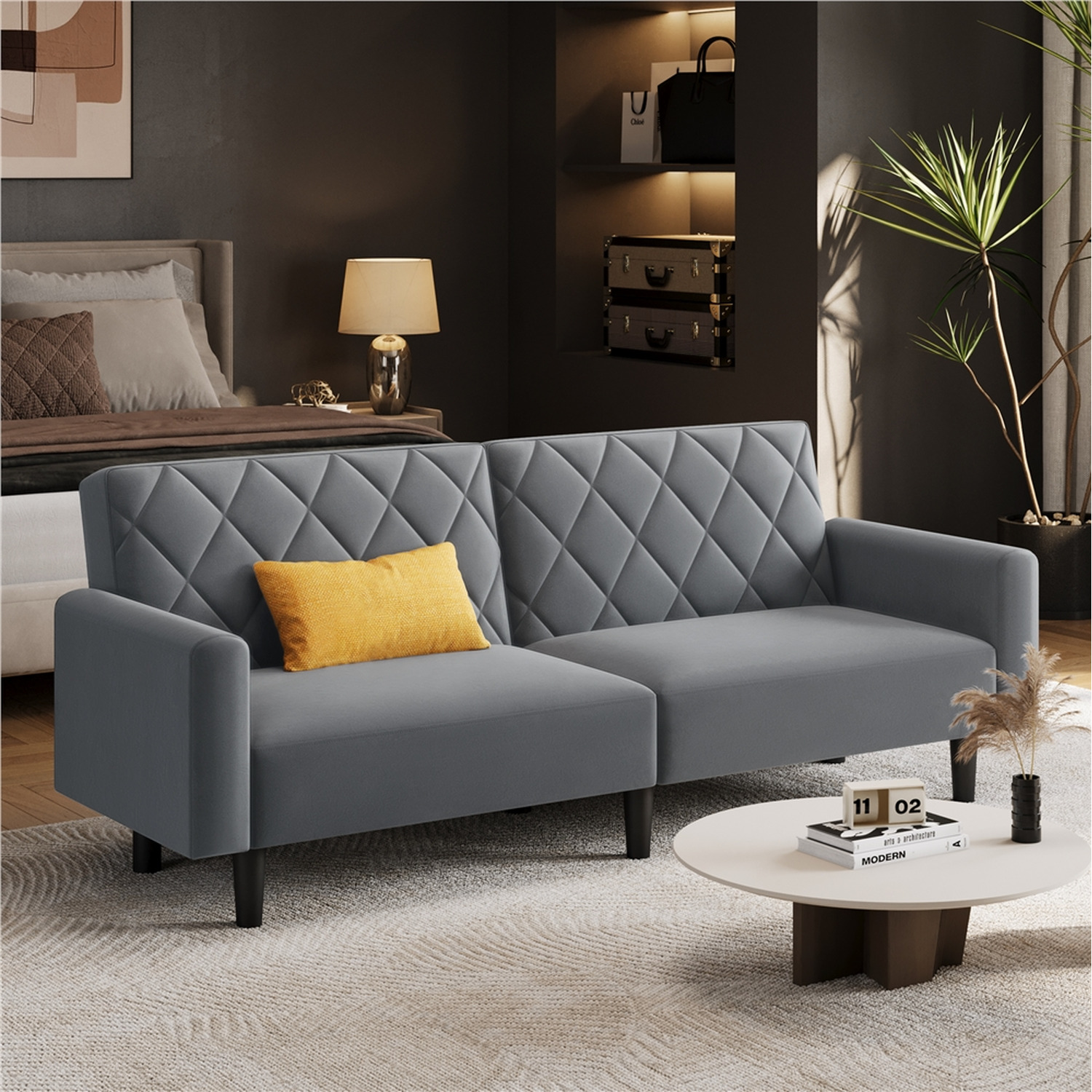 3-in-1 Convertible Sofa Bed Upholstered Couch
