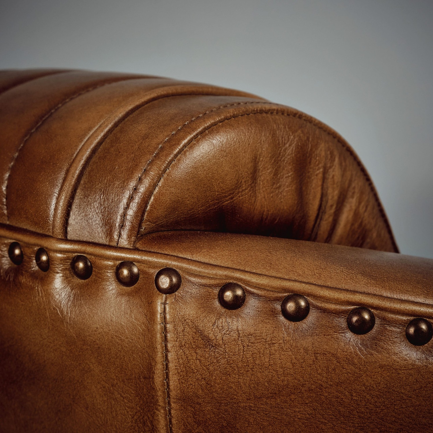 Genuine Leather Tub Aviator Chair Brown Tan