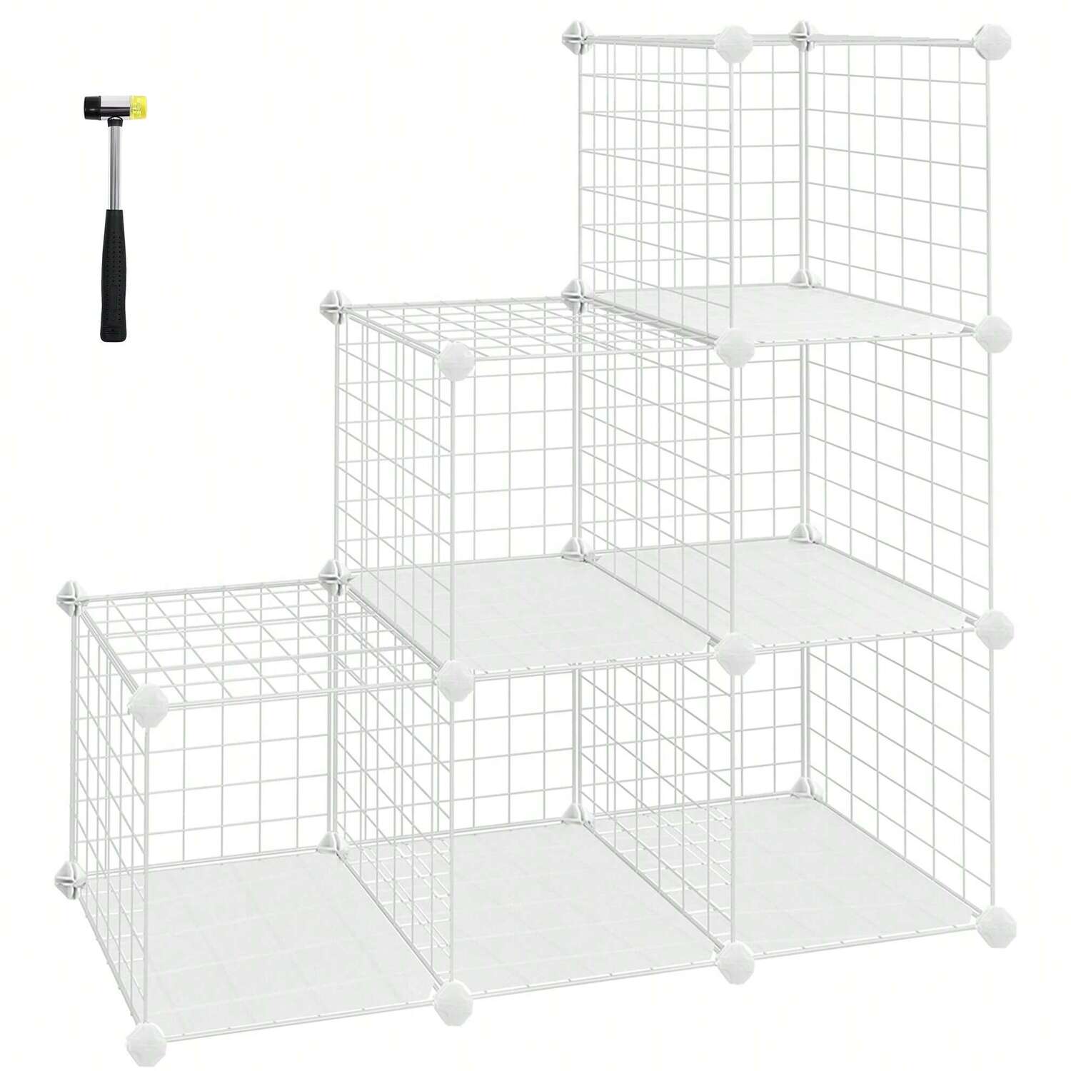 6-Cube Wire Grid Storage Rack
