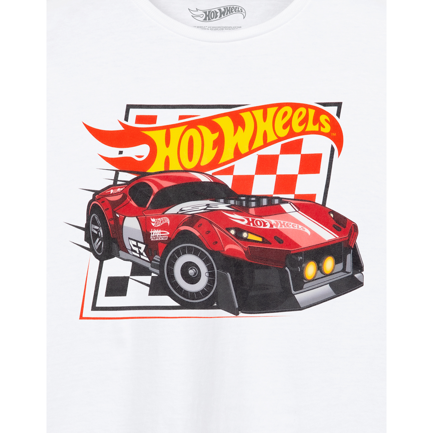 Hot Wheels Checkerboard Kids Short Sleeved T-Shirt