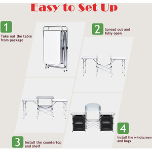 Folding Camping Table with Storage Organizer