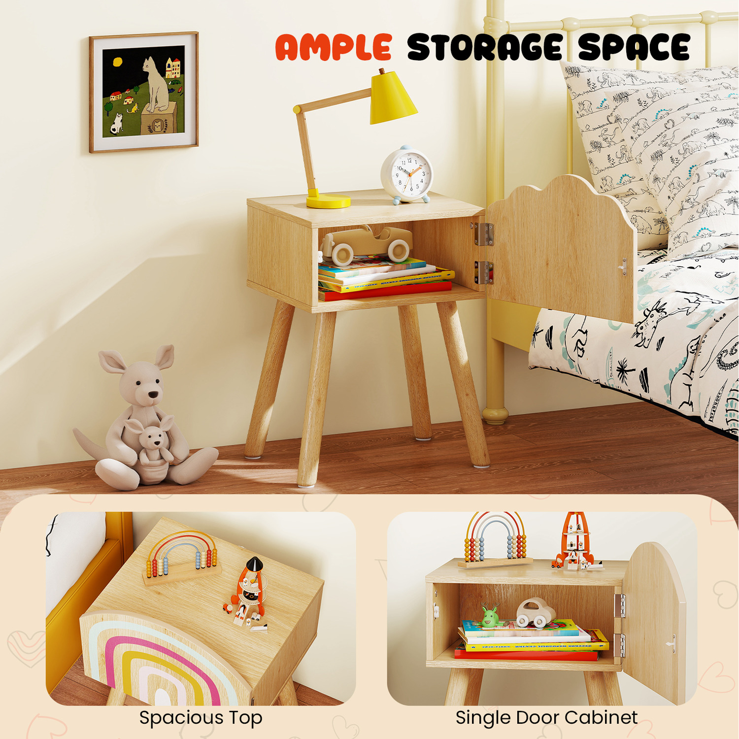 Set of 2 Kids Nightstand