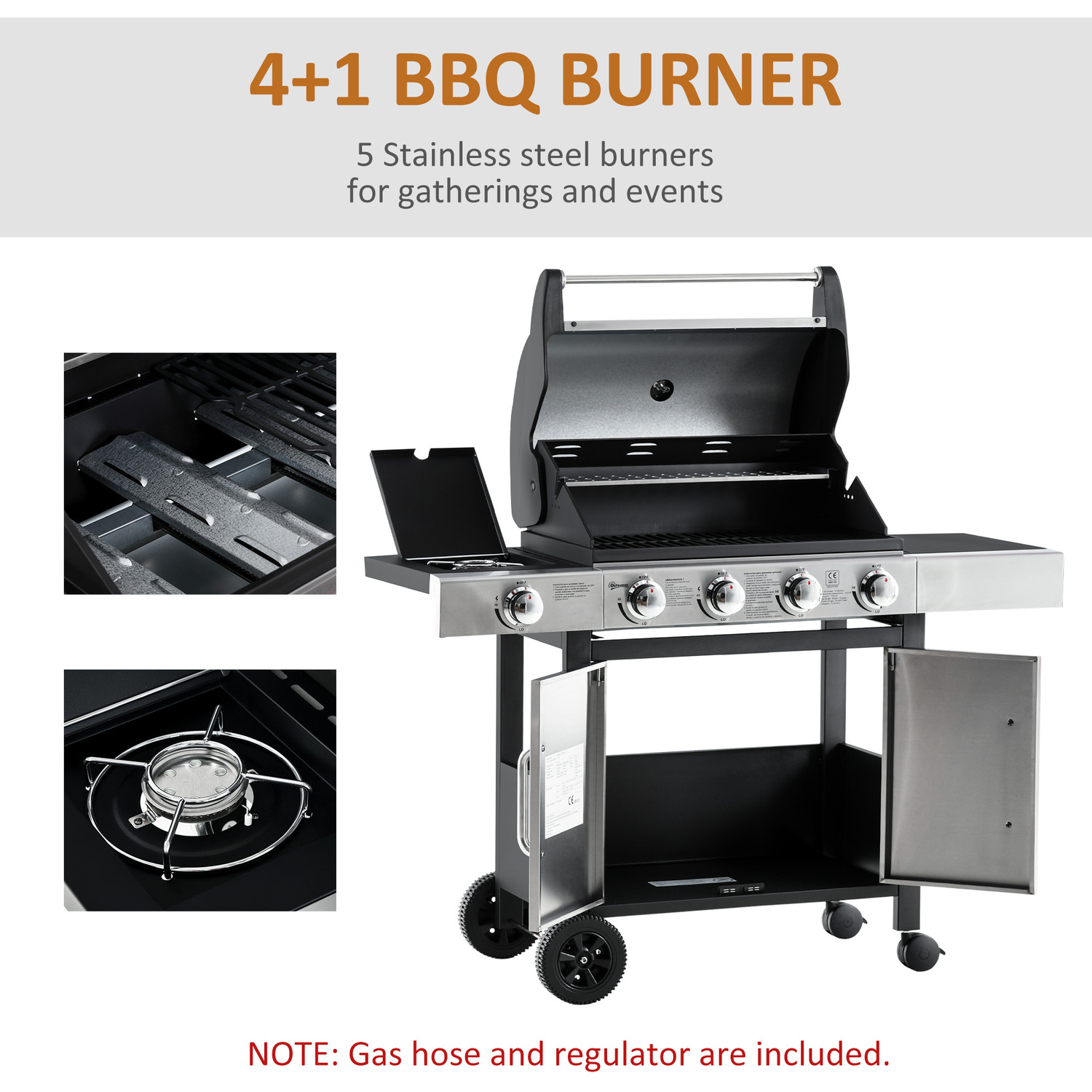 Outsunny Gas Burner Barbecue Grill Outdoor