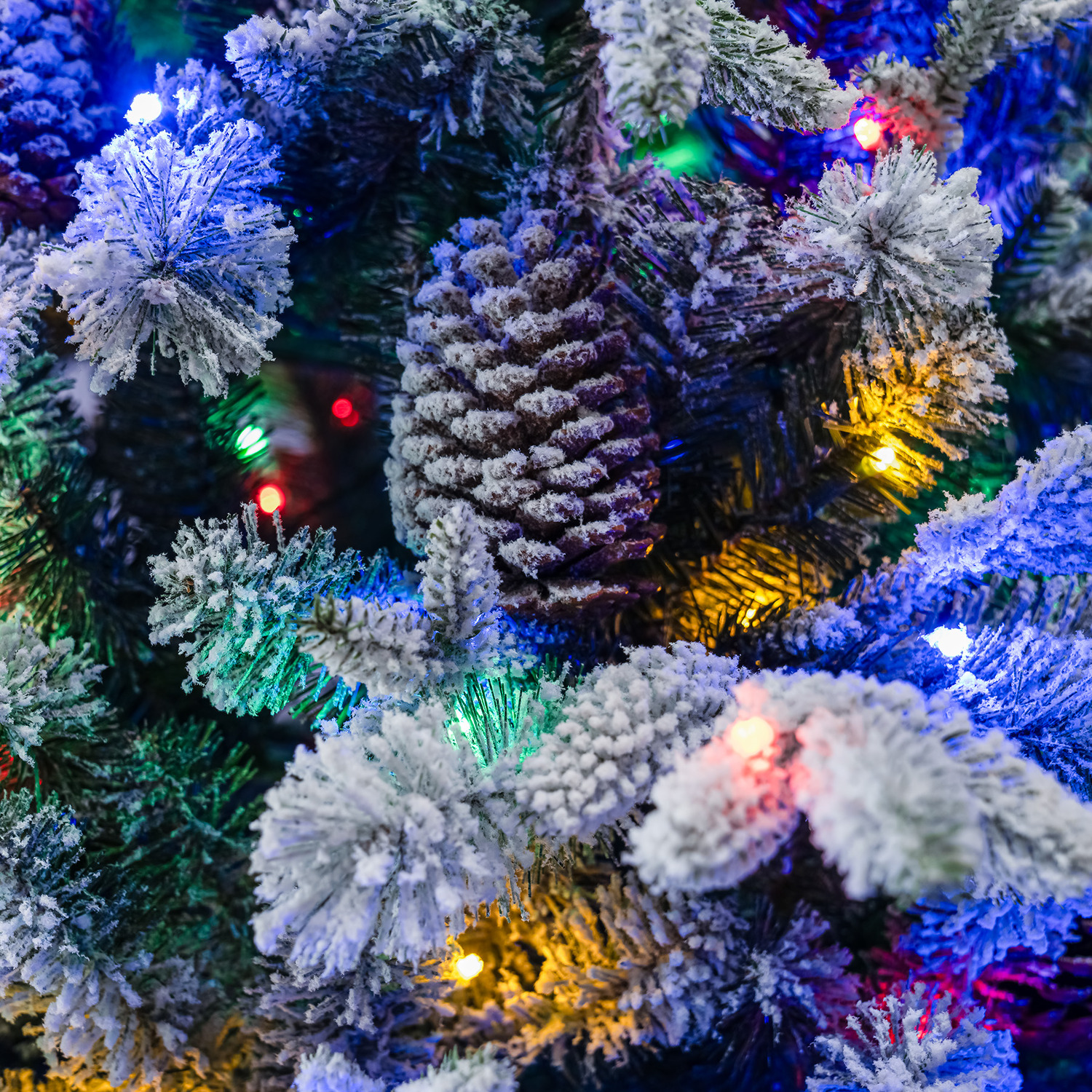 Kensington Fir Artificial Pre-Lit Frosted PE Christmas Tree