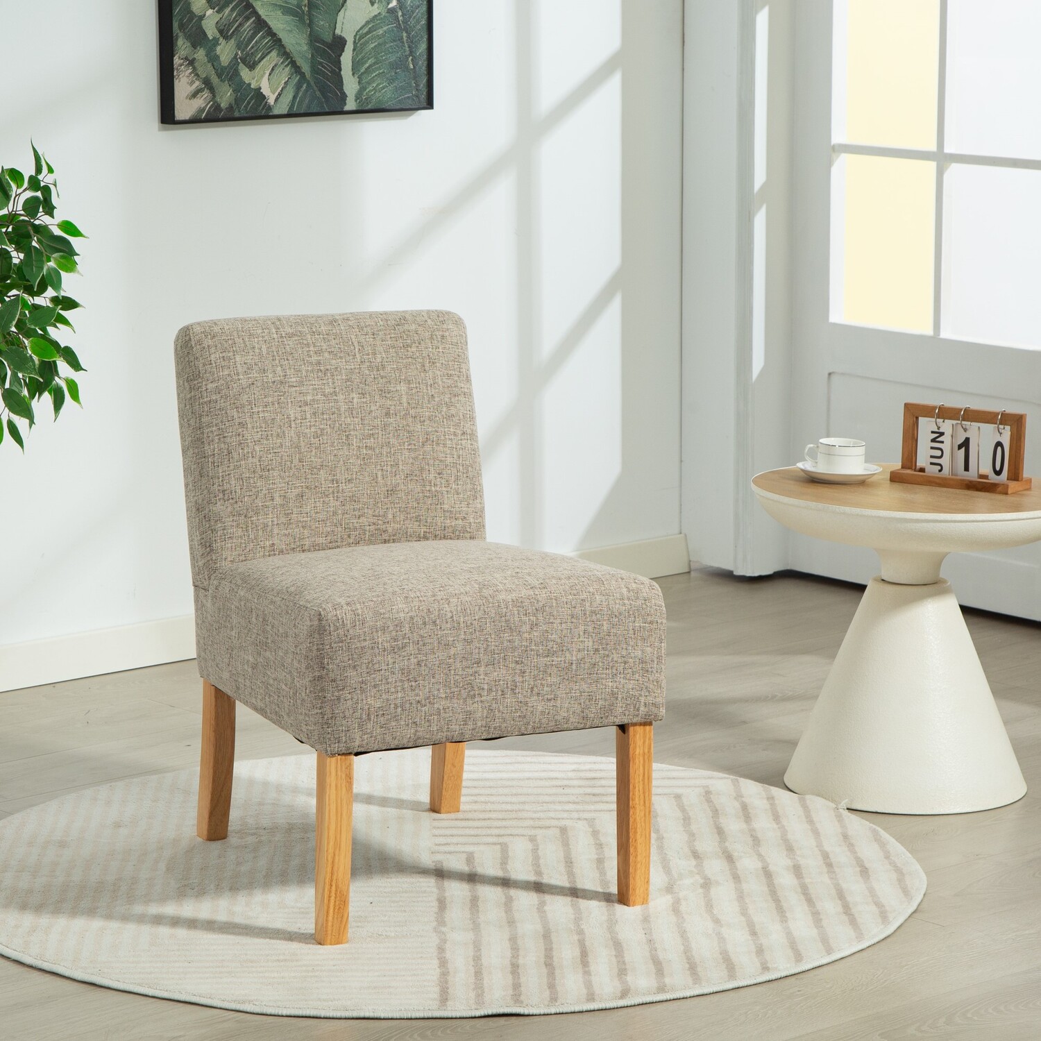 Selina Fabric Armless Accent Chair