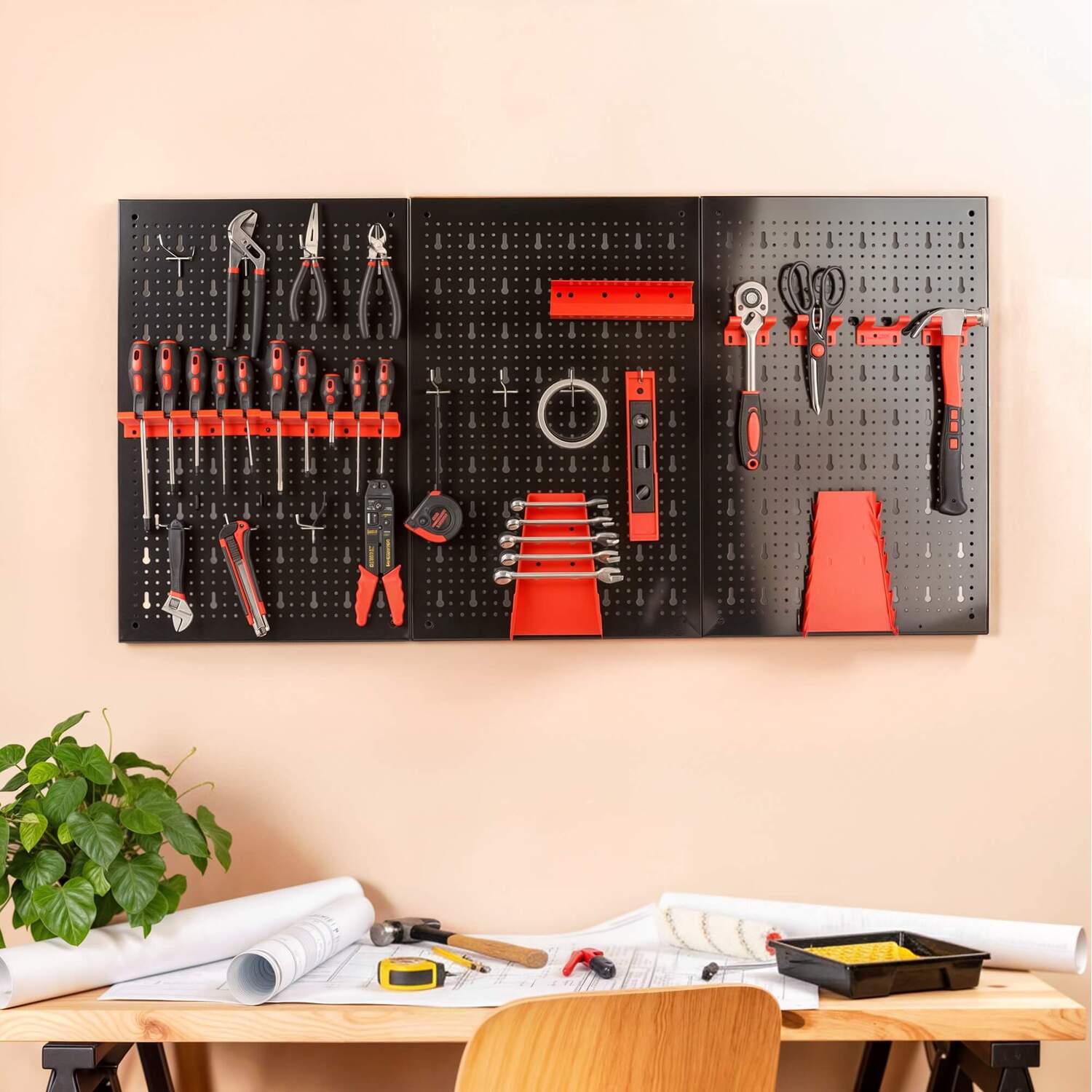 Tool Wall Perforated Wall Workshop Metal Wall Perforated Plate 17 Parts