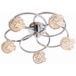 Talia 5 Light Semi flush Chrome, Crystal (K5) Glass, G9