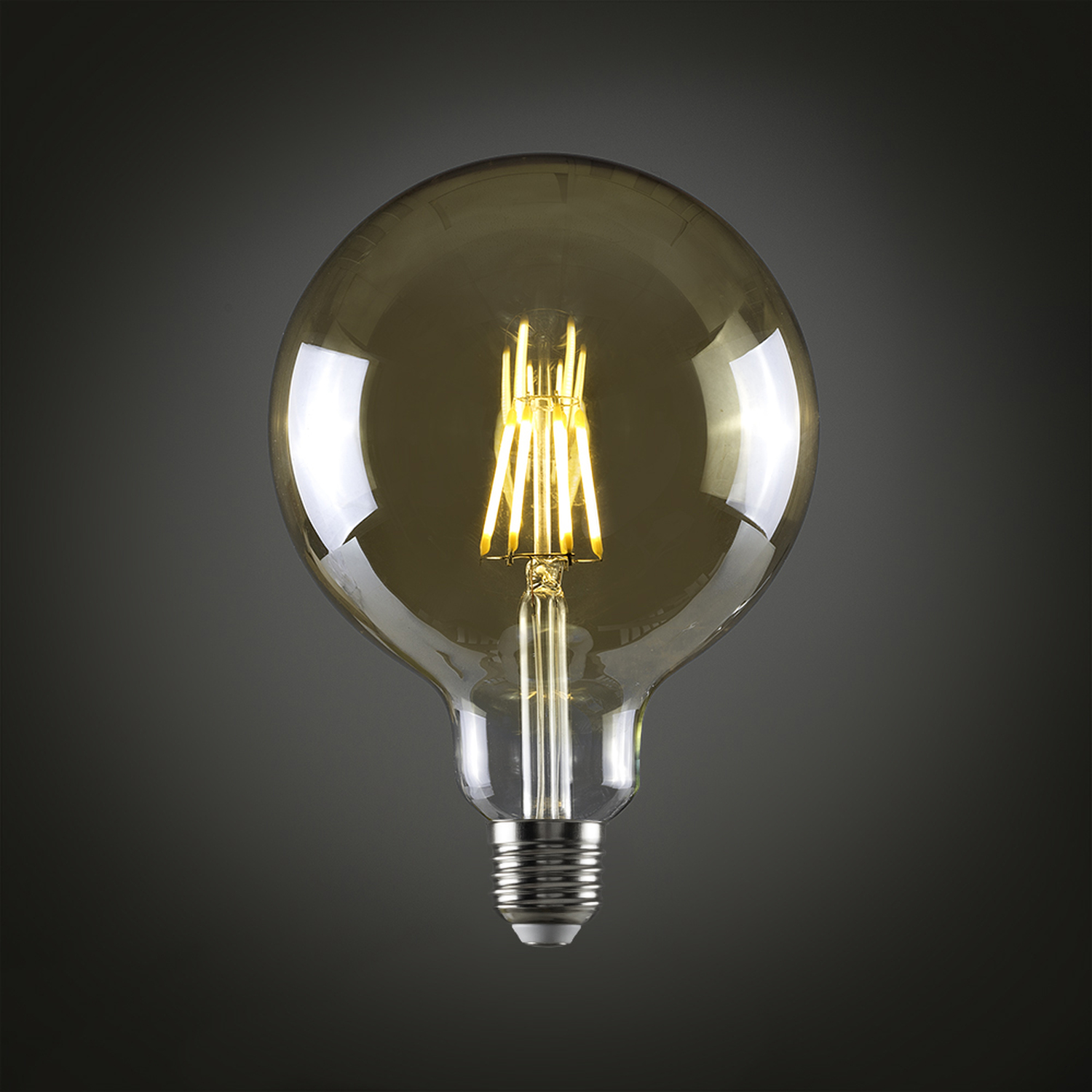 2 Pack E27 Amber Glass Bodied Globe LED 6W Warm White 2700K 660lm Light ...