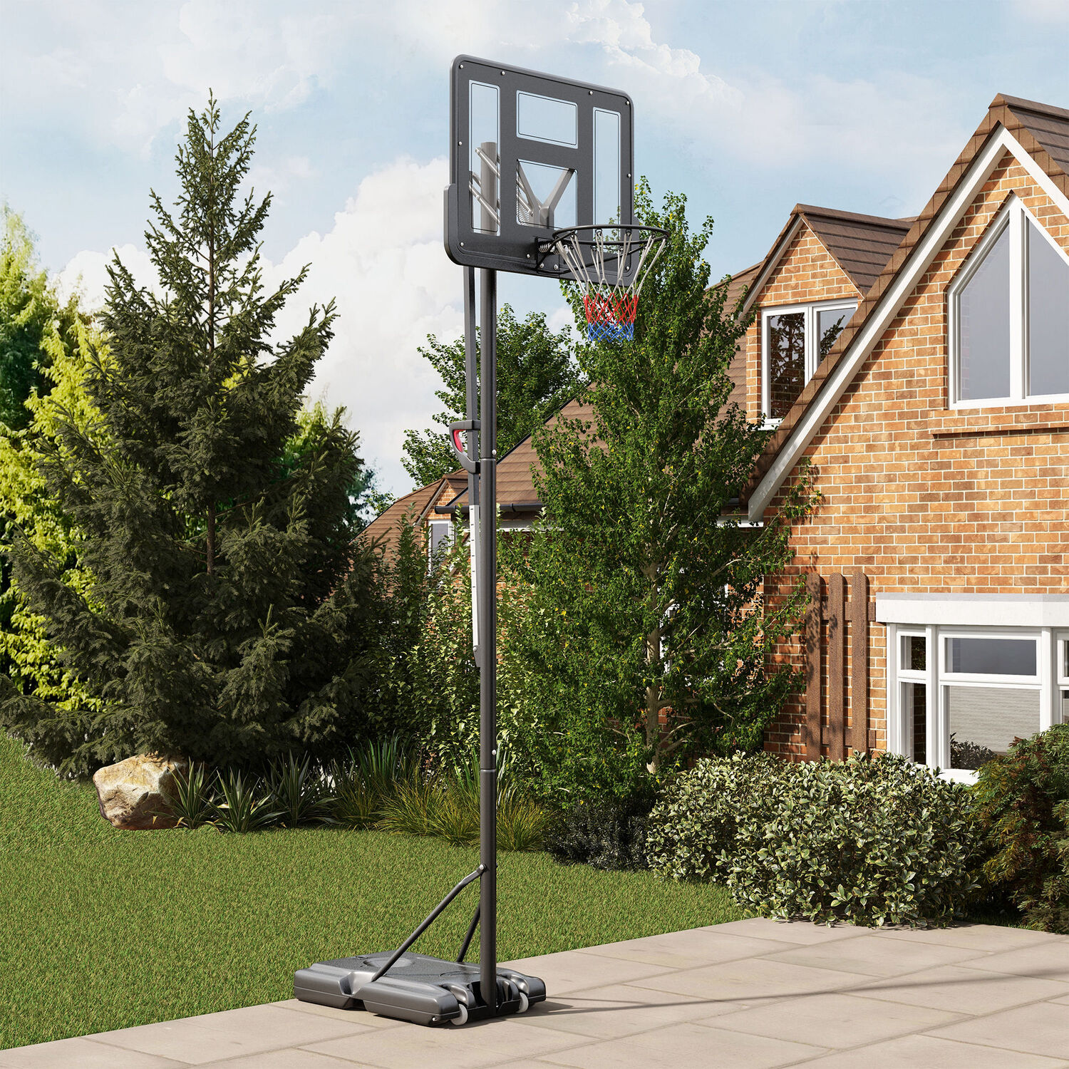 2.35-3.05M Basketball Hoop and Stand, Portable with Wheels