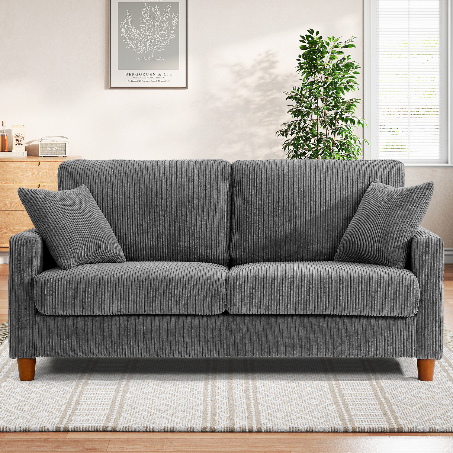 Corduroy 3 Seater Sofa