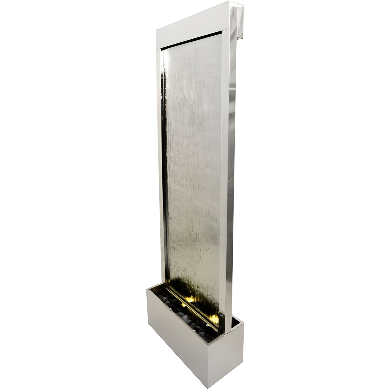 Giant Brushed Stainless Steel Cascading Water Wall