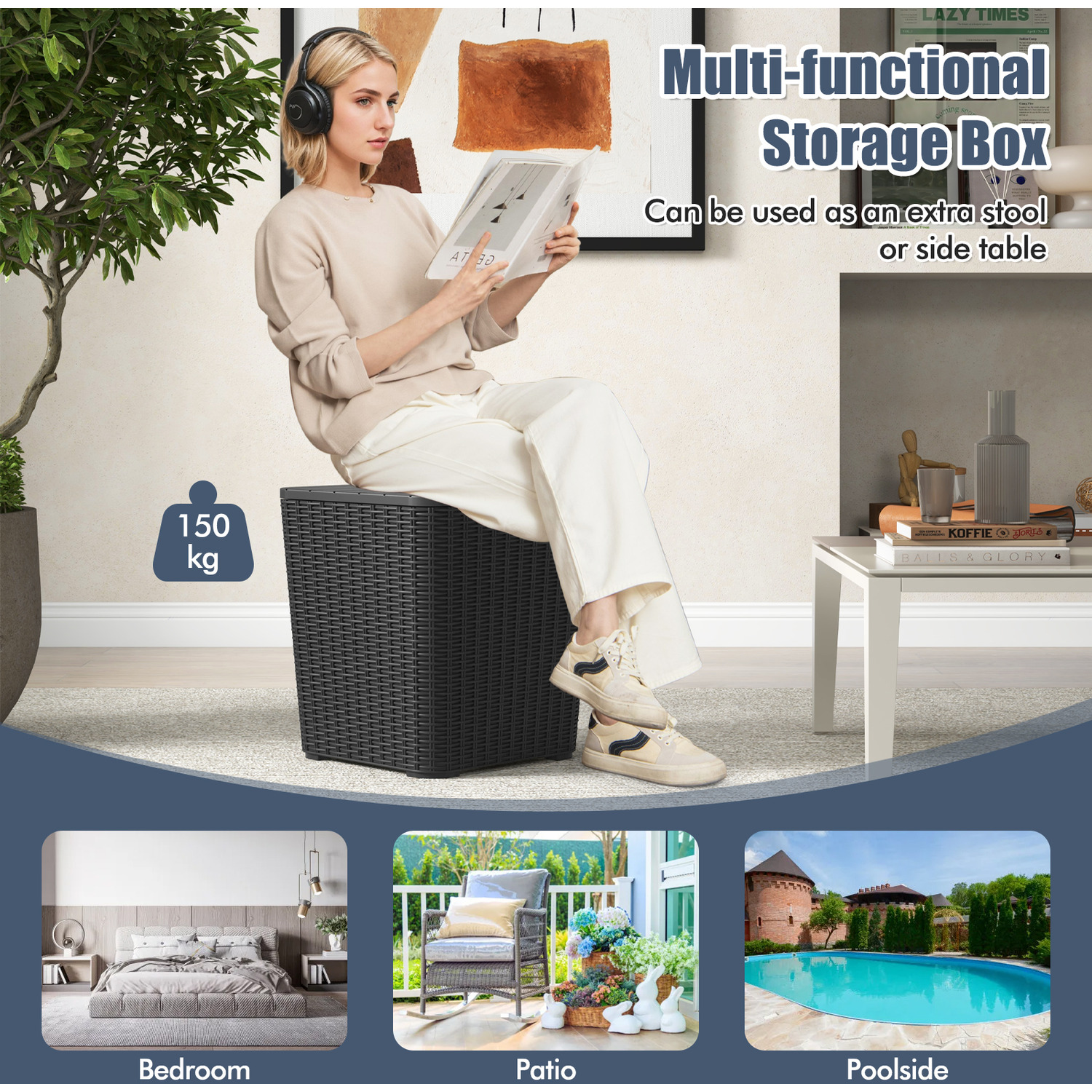 43L Outdoor Patio Storage Box