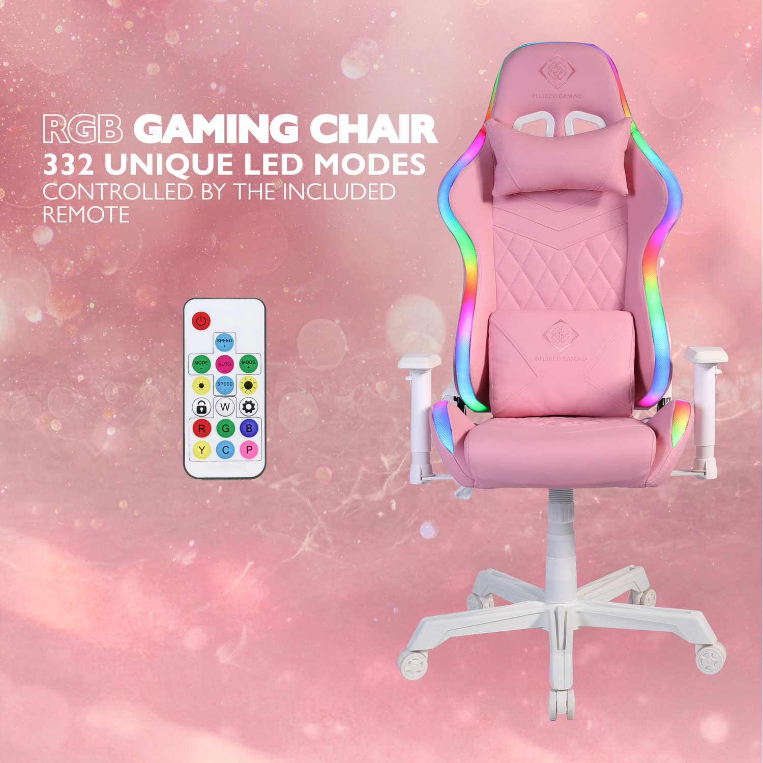 Deltaco Gaming WCH90 Pink Line RGB Gaming Chair
