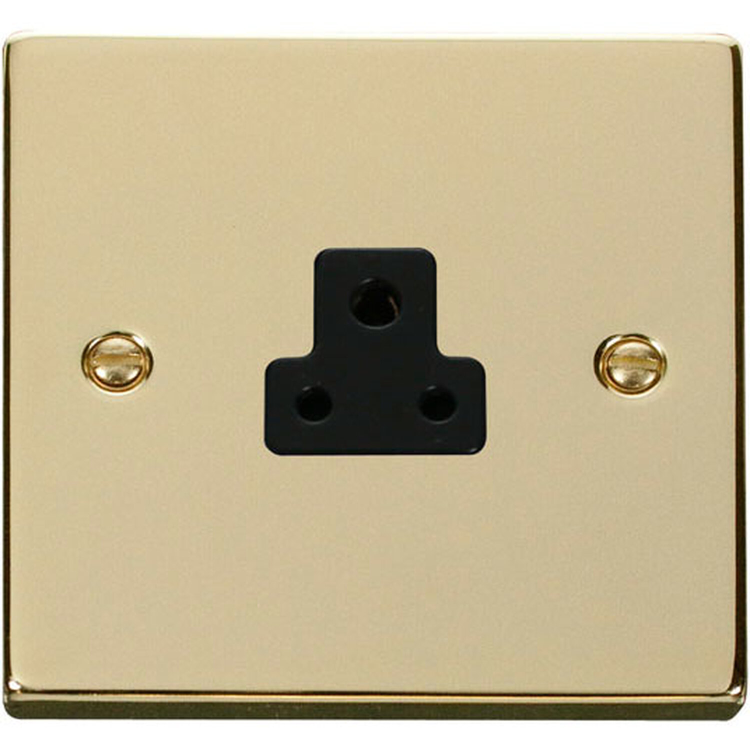 Polished Brass 1 Gang 2A Round Pin Socket