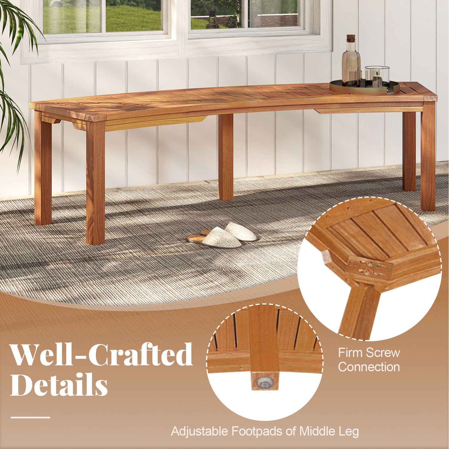 Curved Fire Pit Bench