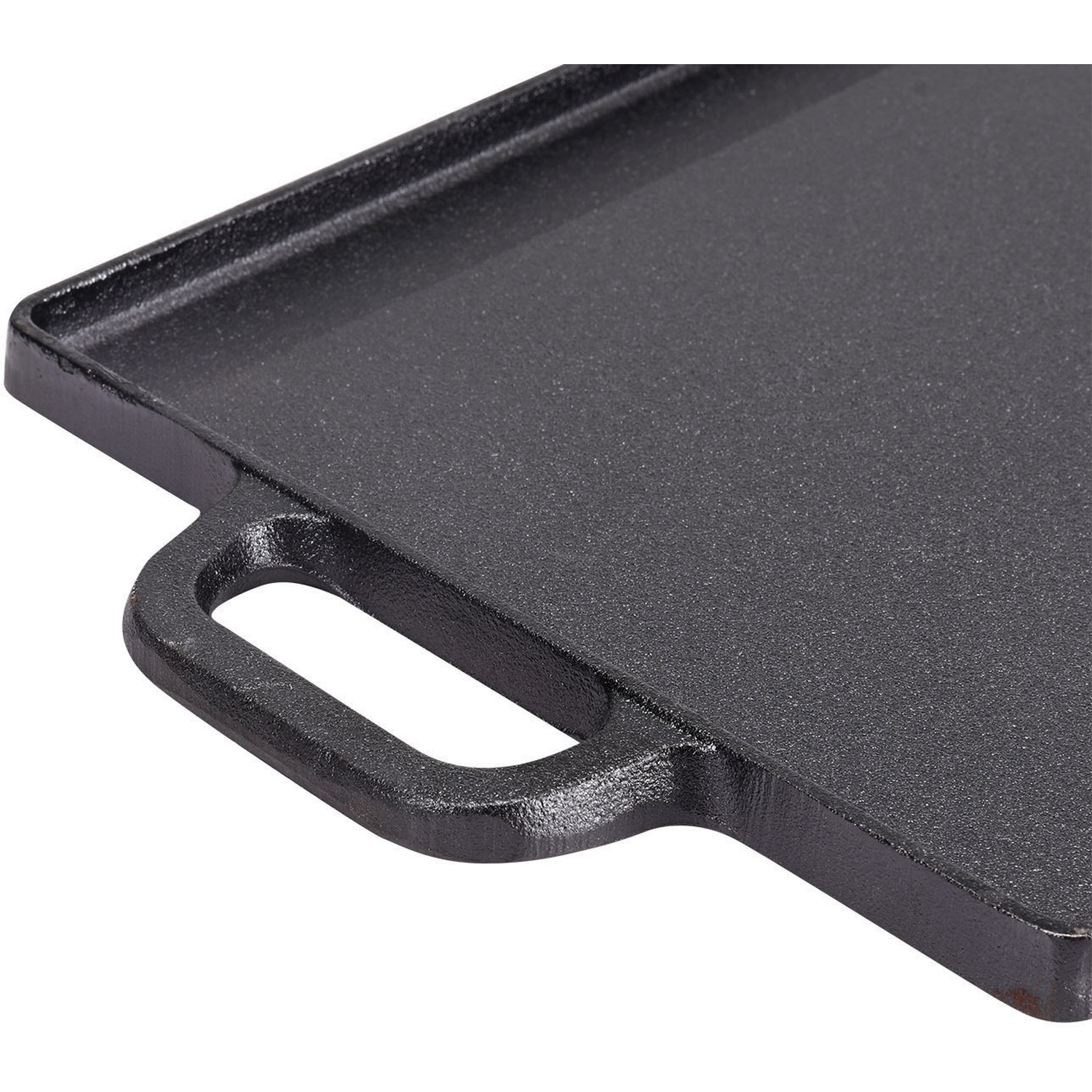 Cast Iron Frying Pan Plate Rectangle Non-stick BBQ Grill Pot