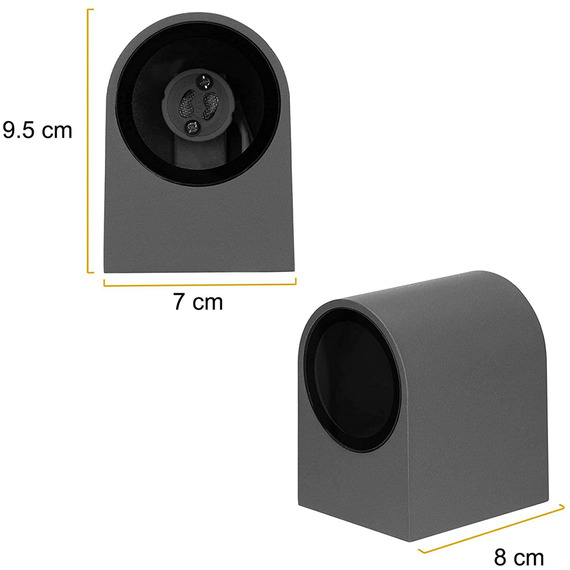CGC EILEEN Black Outdoor Curved Wall Mounted Single Spotlight