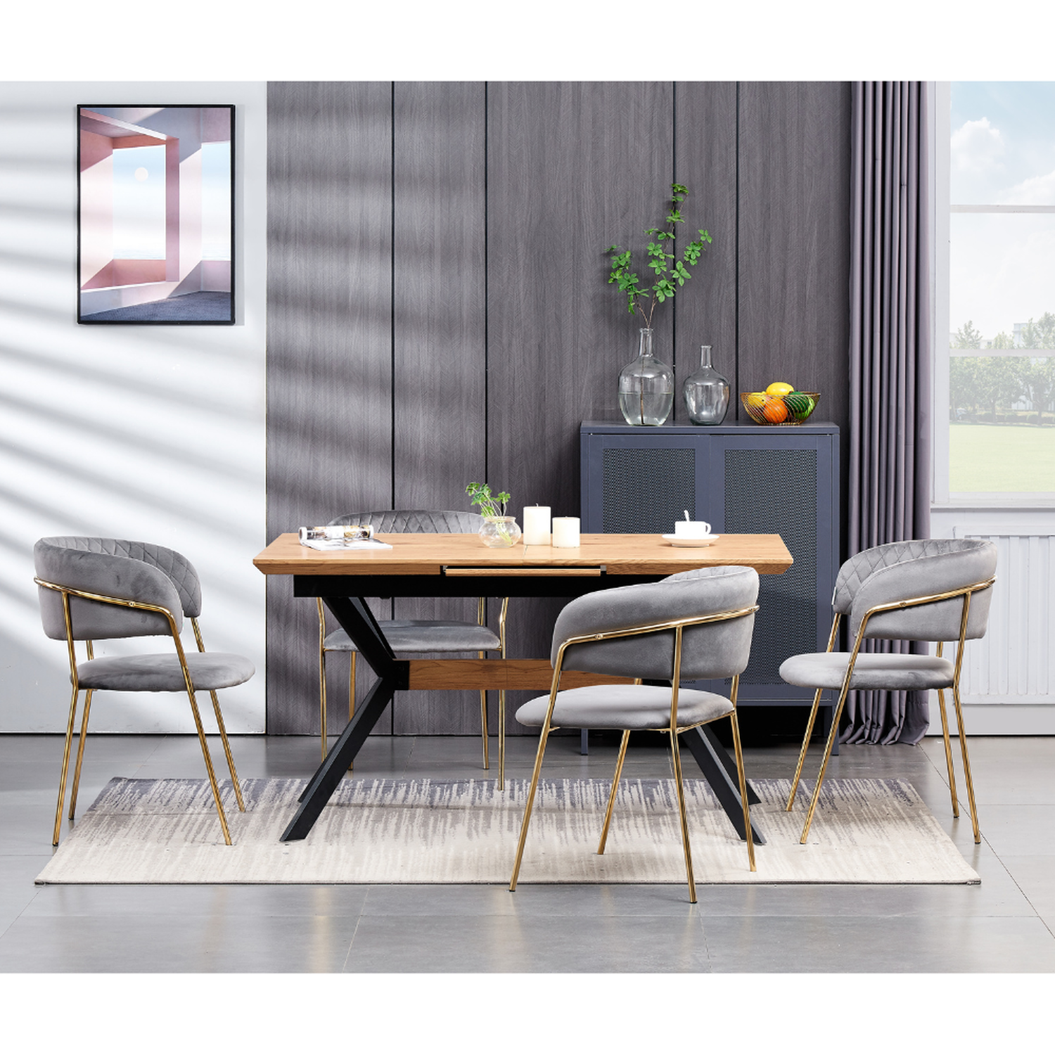 Atarah Blaze LUX Dining Set Includes a Table and 4 Chairs