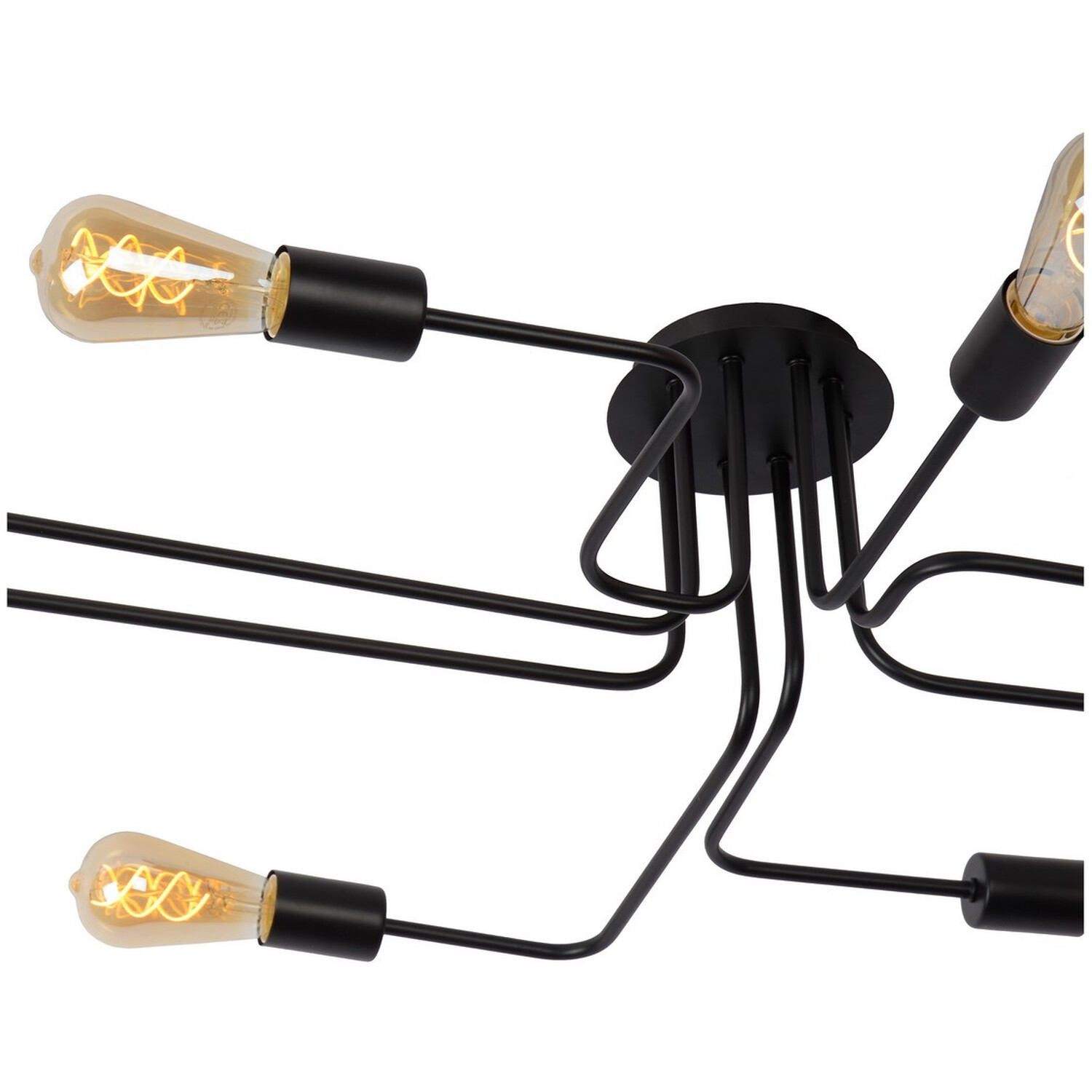 Lester Classic Flush Ceiling Light Black