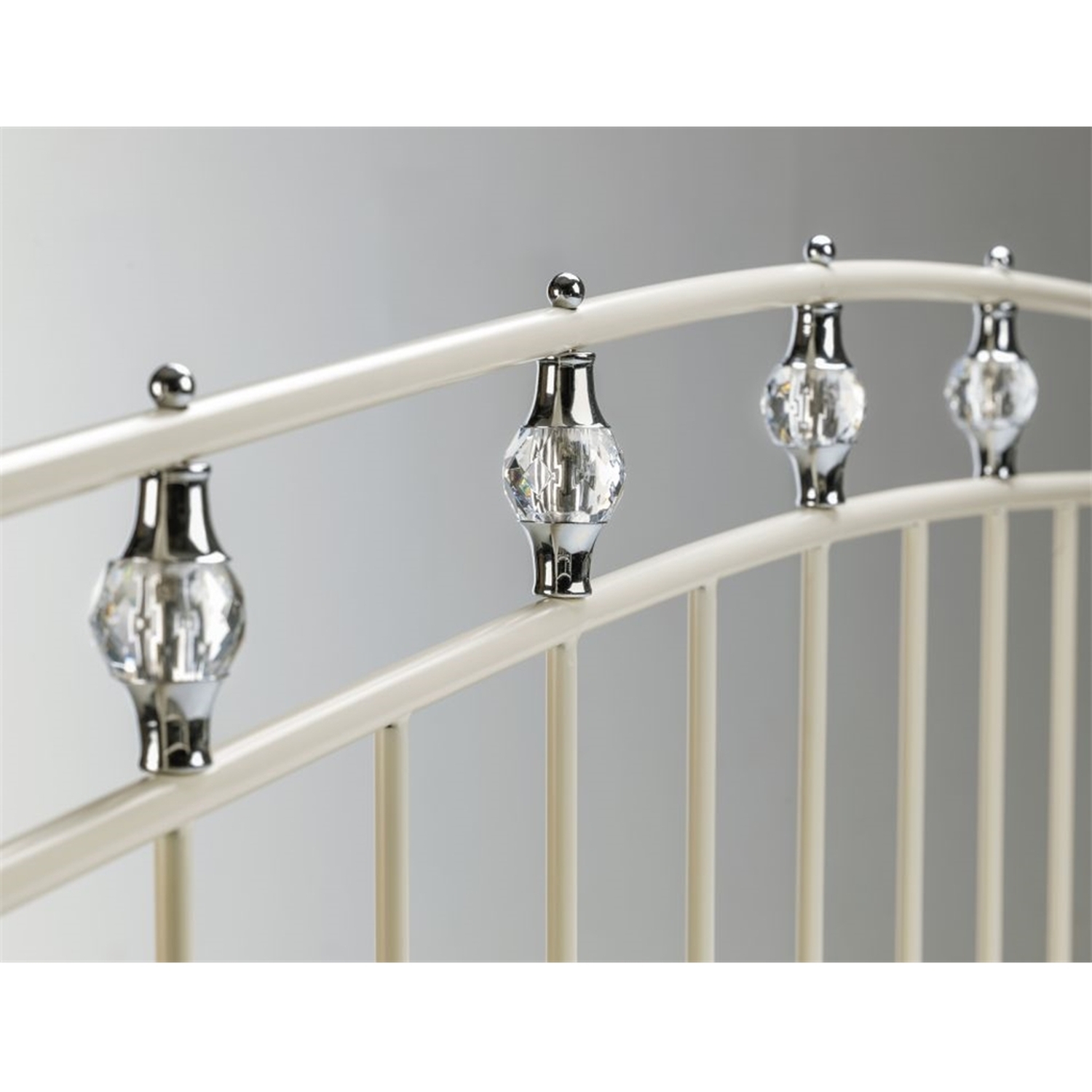 Crystal Finial Metal Bed Frame