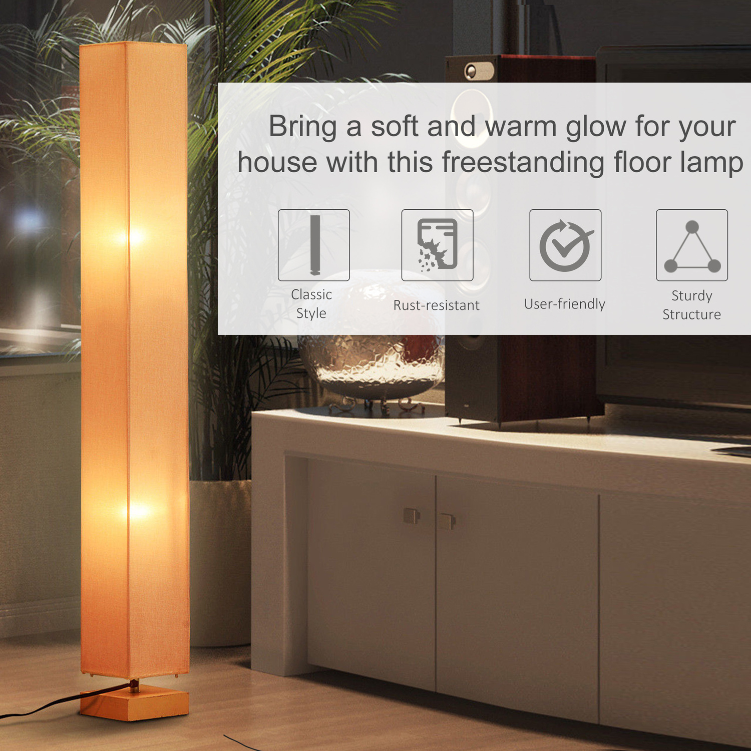 Modern 47 Inch Floor Lamp Cuboid