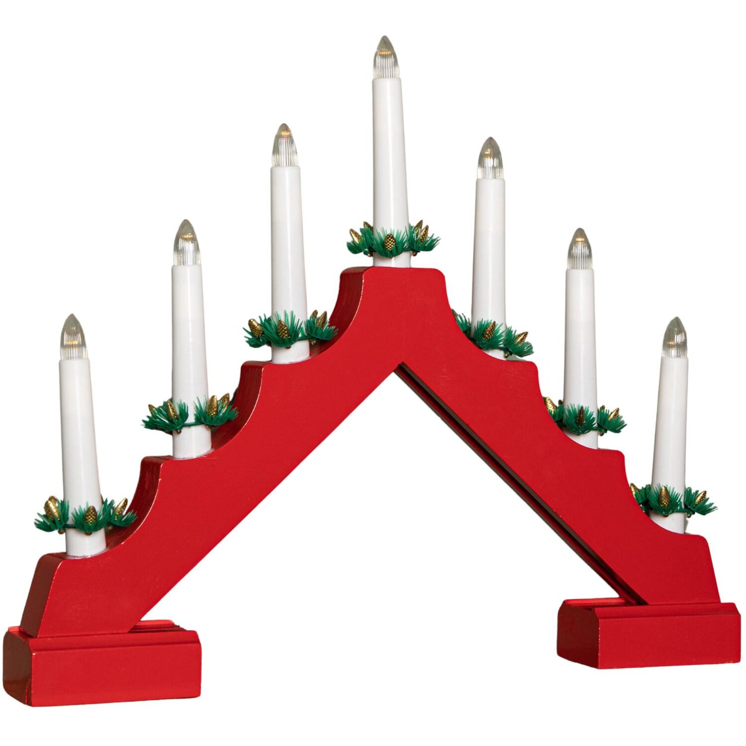 Battery Operated Light up Christmas Candle Bridge with 7 LEDs