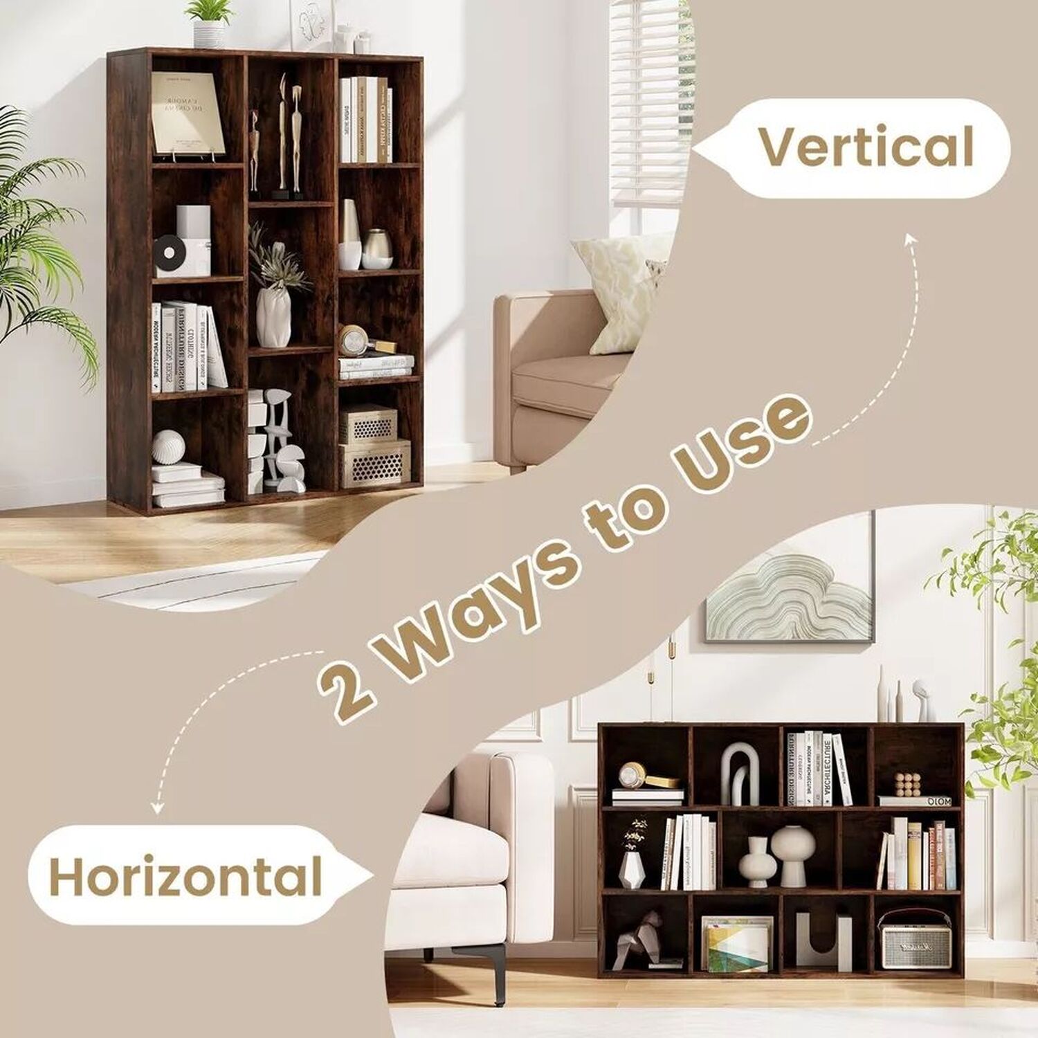 11 Cube Bookcase Modern Geometric Bookcase