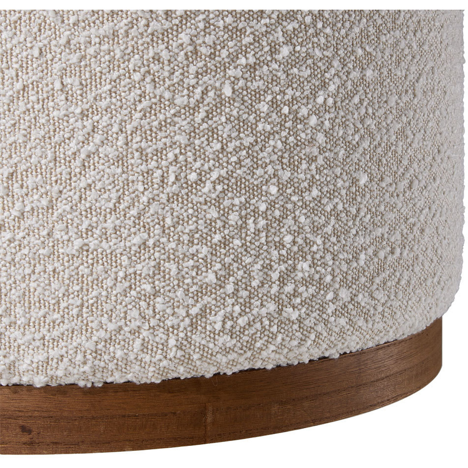Round Off White Ottoman with Storage and Seat