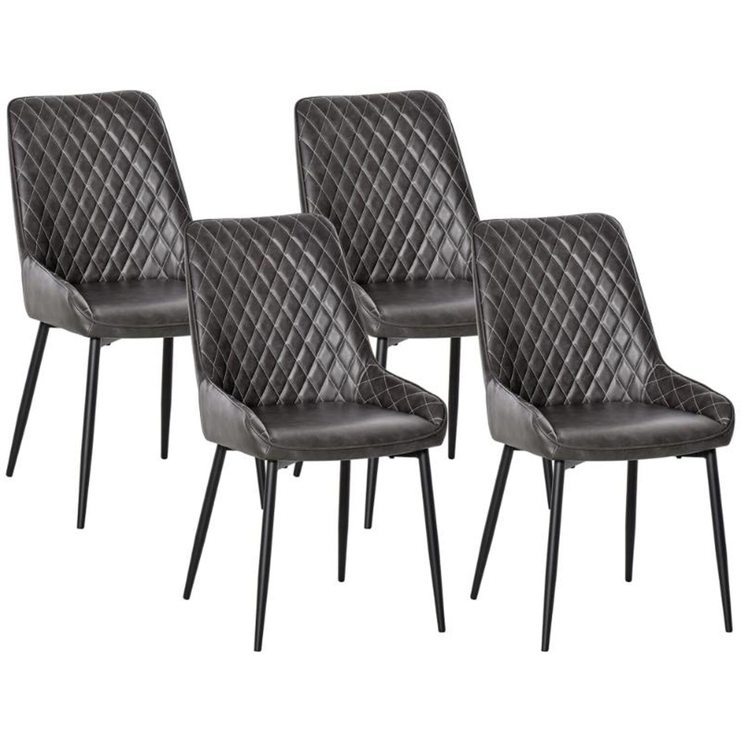 Retro PU Dining Chair Set of 4