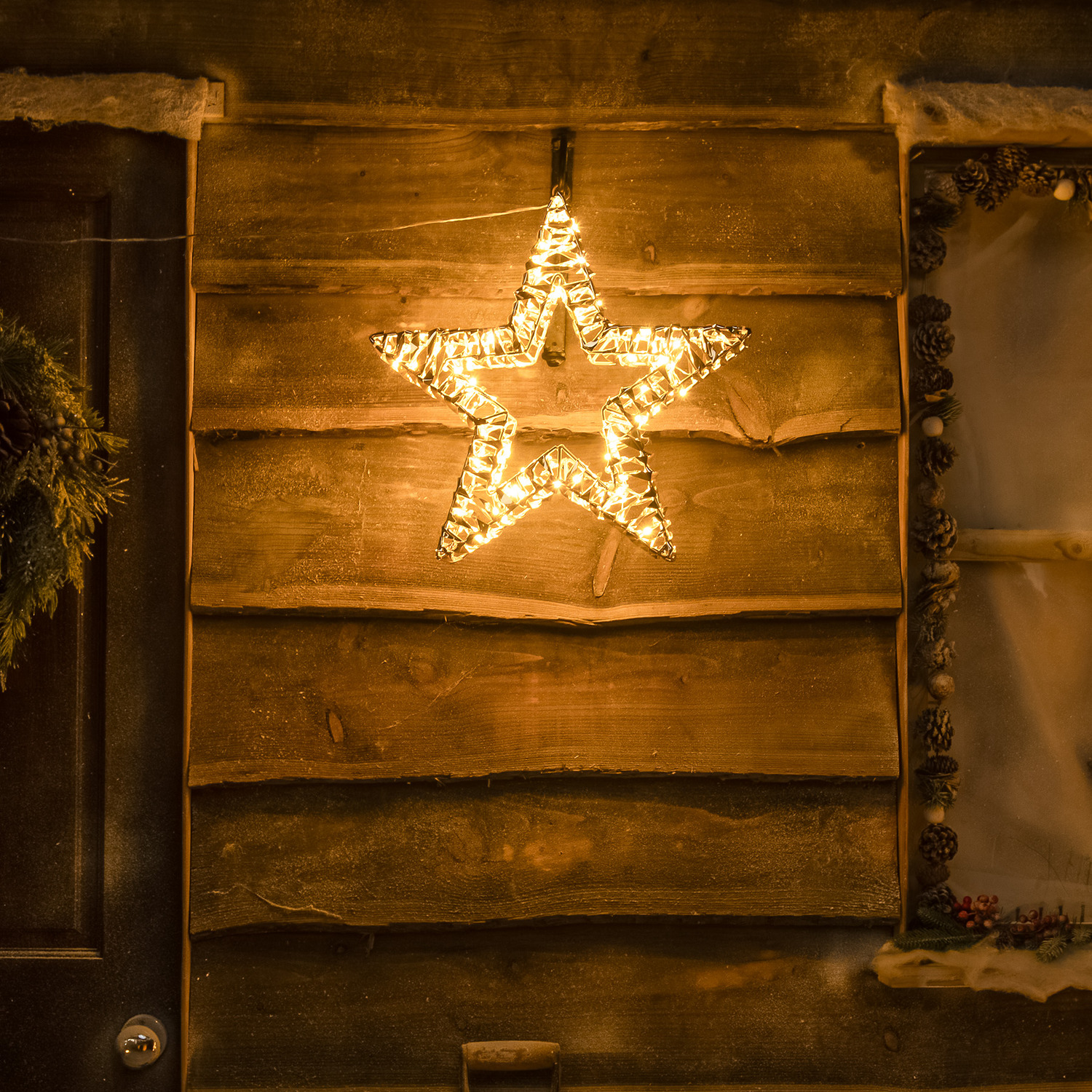 Gold Laser Light-Up Star With Warm White LEDs