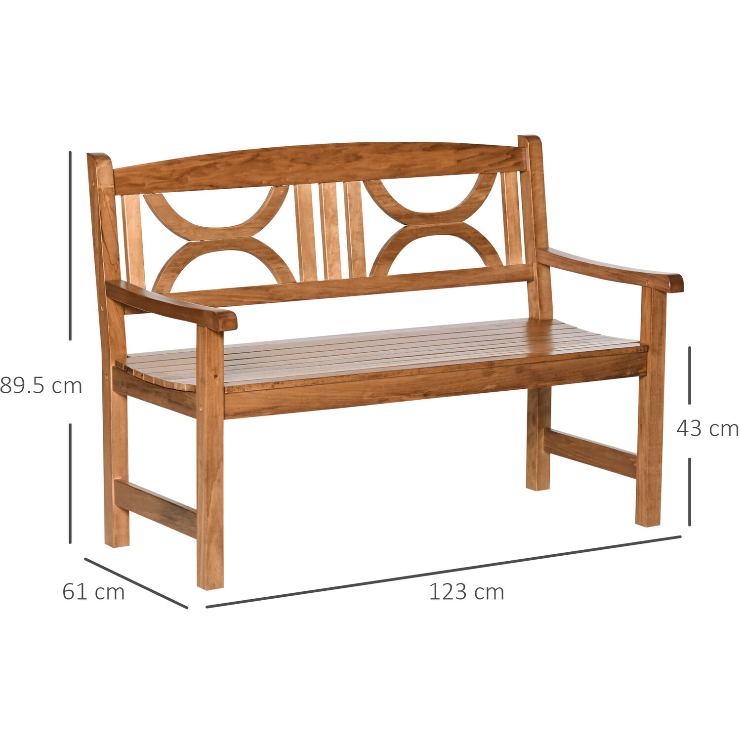 2-Seater Wooden Garden Bench