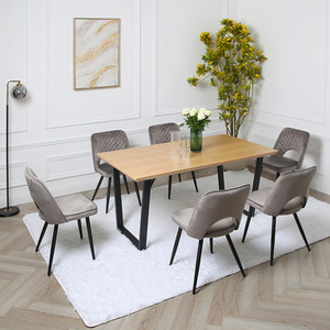 Provence Dining Set - Oak Veneer Dining Table with 6 Chairs