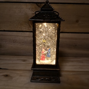 27cm Snowtime Christmas Water Spinner Antique Lantern