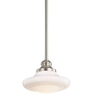 Keller 1 Light Small Ceiling Duo-Mount Pendant Brushed Nickel, E27