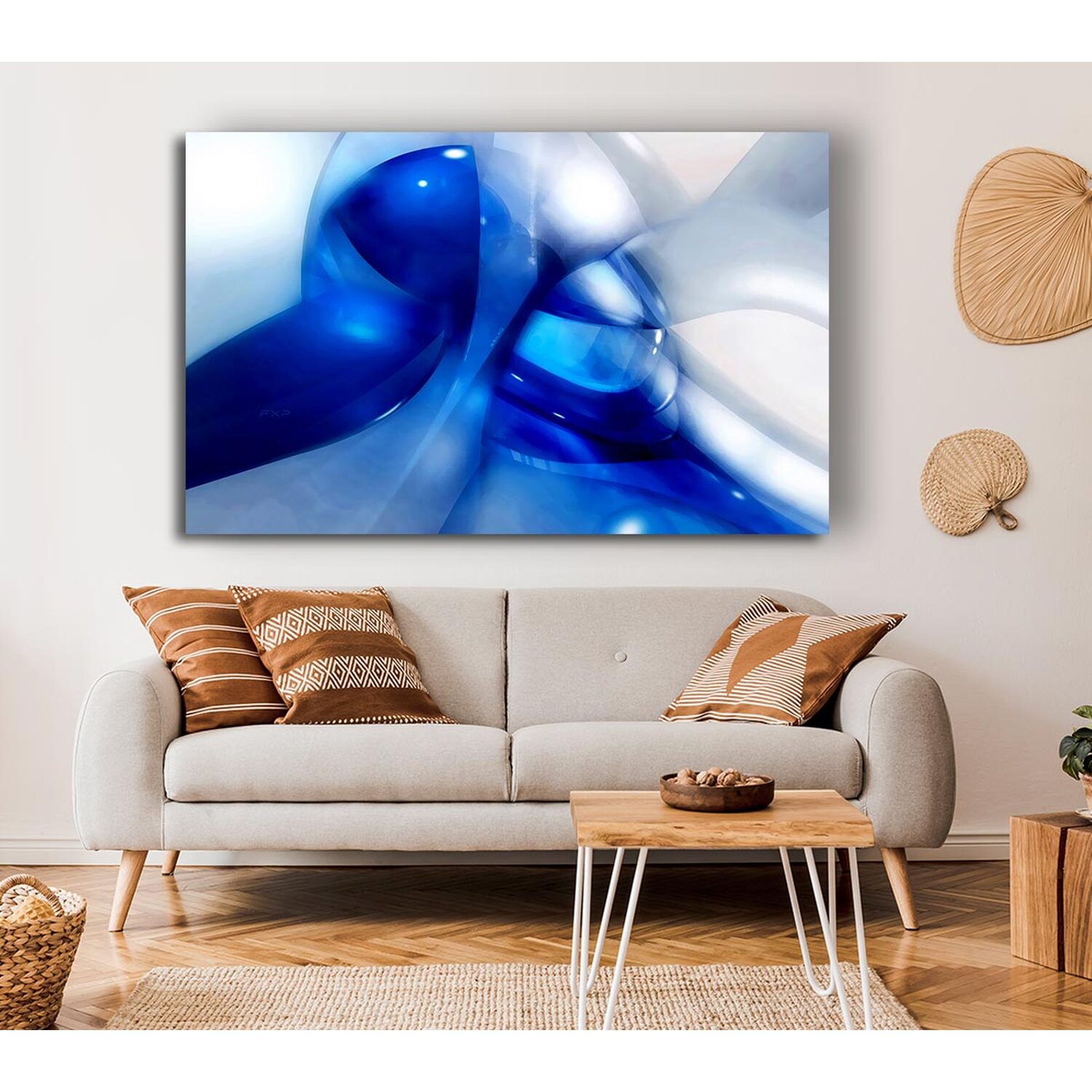Liquid Blue Energy Canvas Print Wall Art