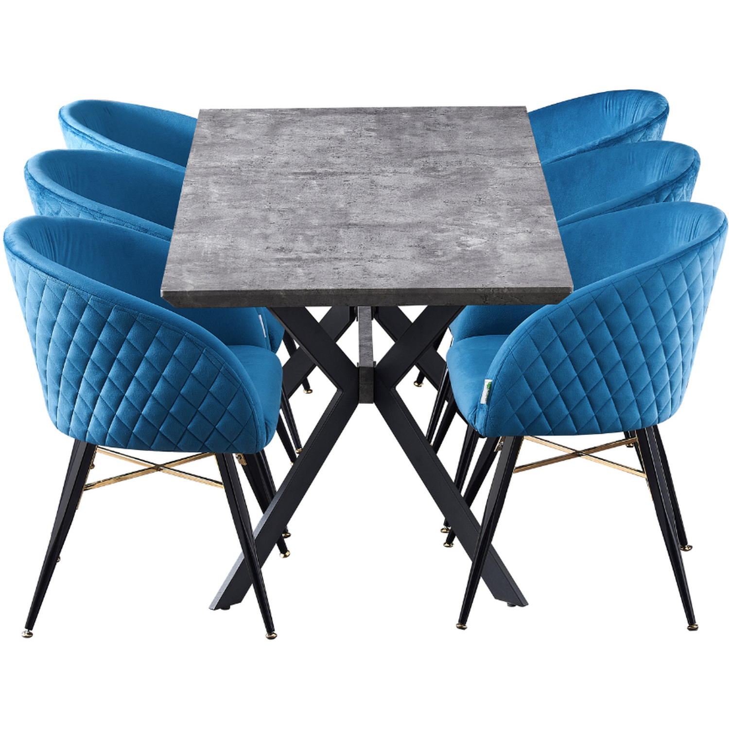 Vittorio Blaze LUX Dining Set Includes a Table and Chairs Set of 6