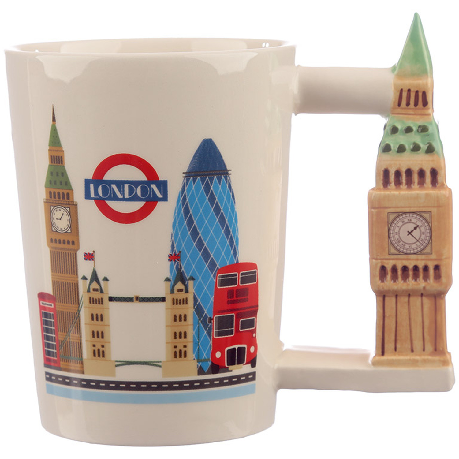 Novelty Ceramic Shaped Handle Mug - London Big Ben