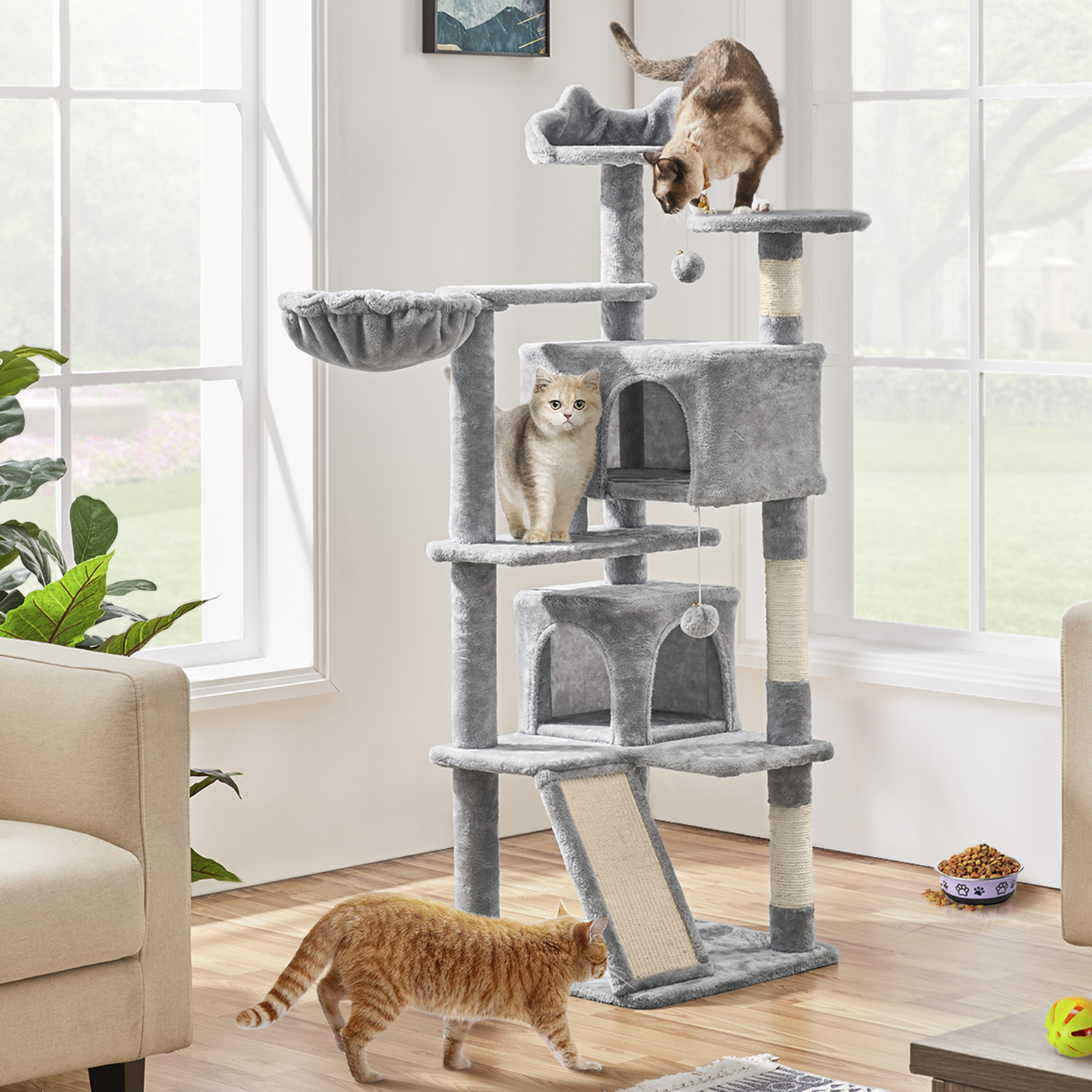 Yaheetech 146cm Plush Cat Tree