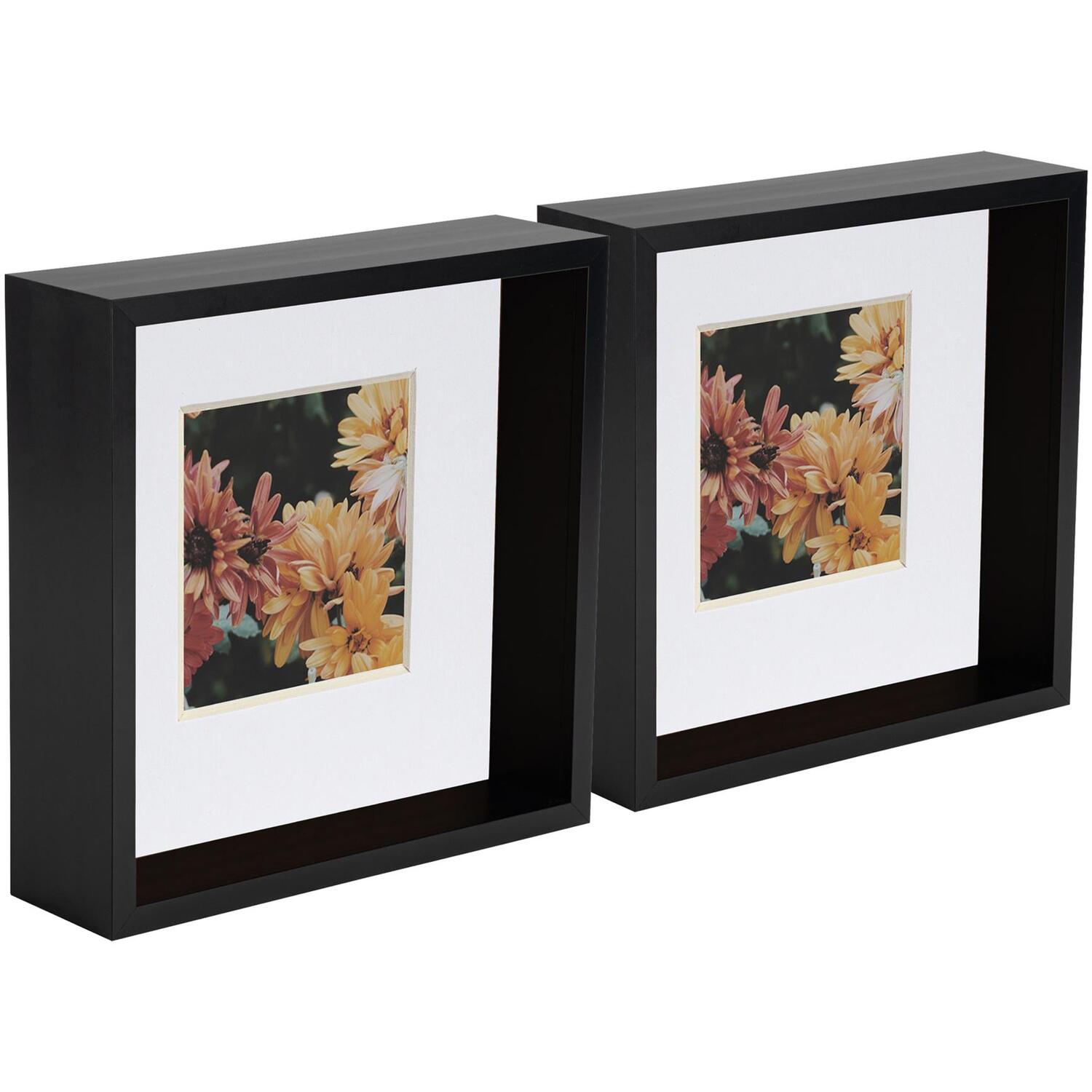 Nicola Spring 3D Deep Box Photo Frames - 8 x 8" with 4 x 4" Mount ...