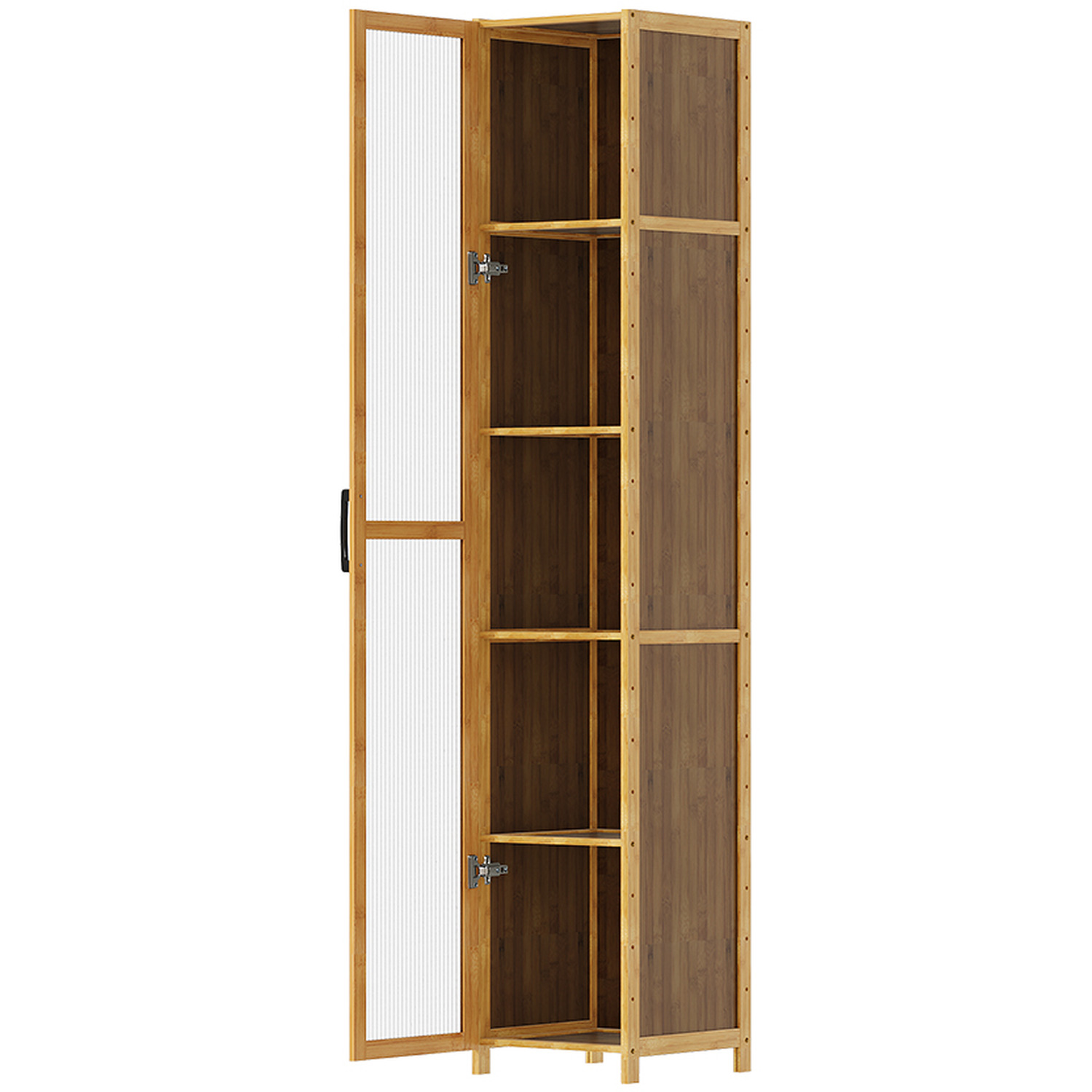 Narrow Bookcase Storage Unit with Acrylic Doors