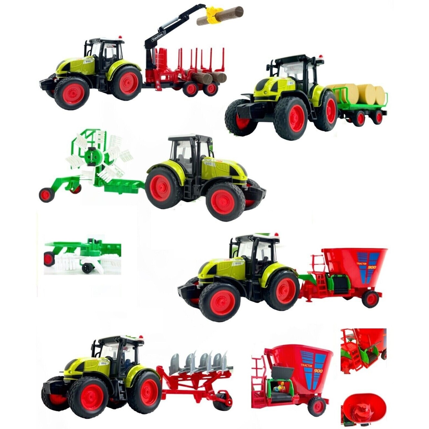 2Pcs Farm Tractor Toy Truck Set