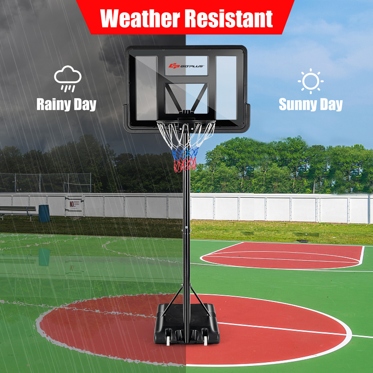 Costway Portable Basketball Hoop-Black