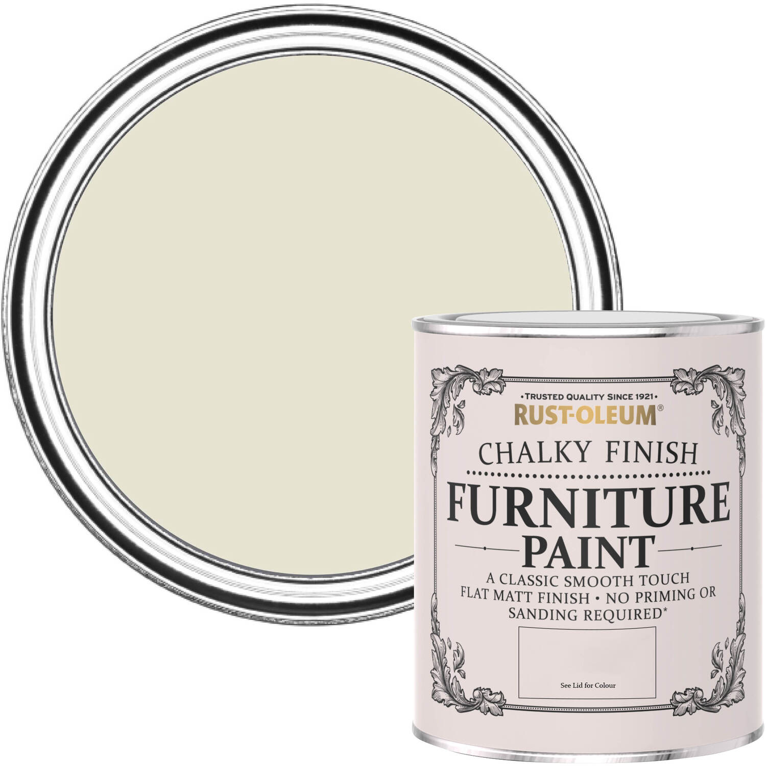 Rust-Oleum Chalky Furniture Paint - Oyster 750ml