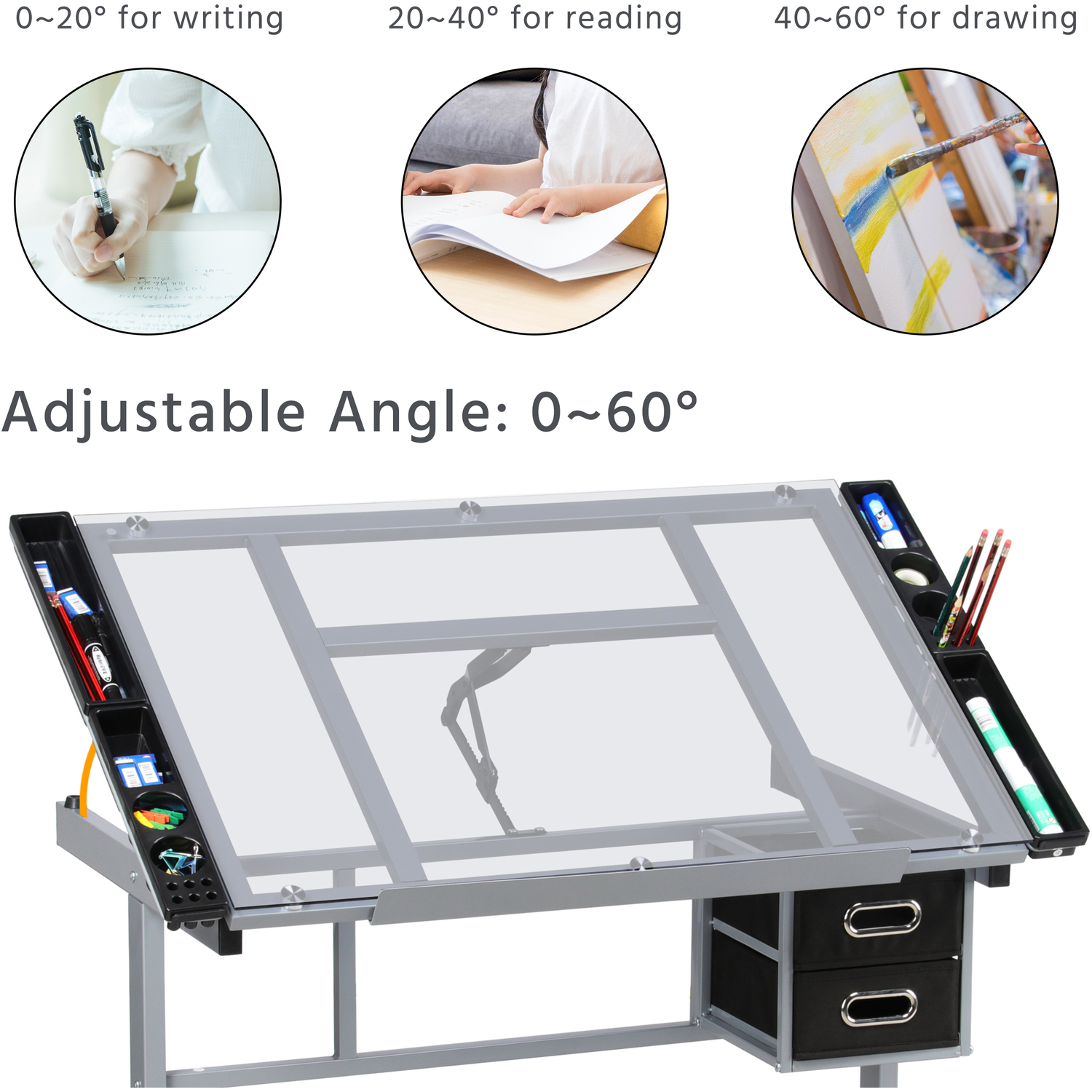 Adjustable Rolling Drafting Table