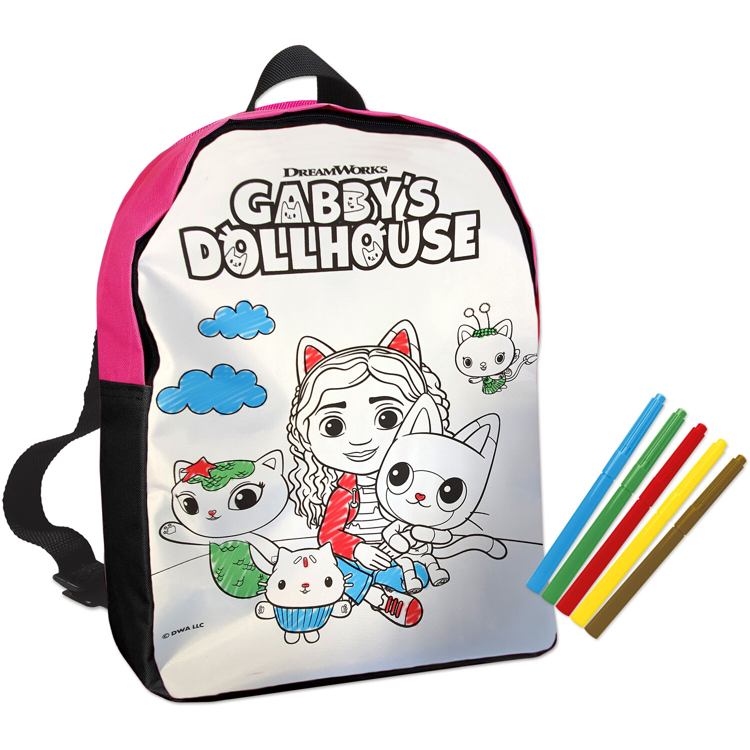 Gabby's Dollhouse Colour-In Backpack