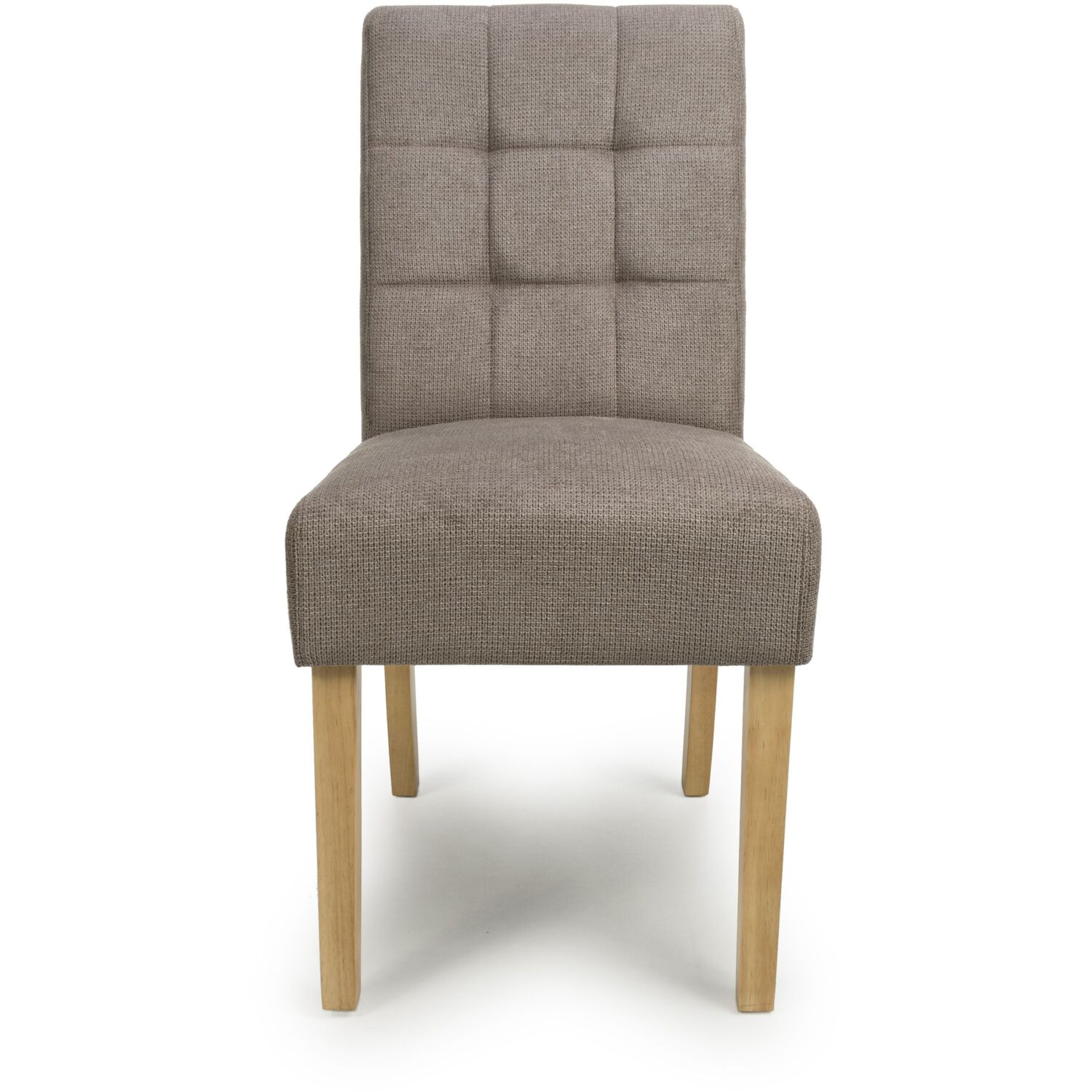 Pair of Moseley Waffle Flax Effect Light Brown Dining Chairs