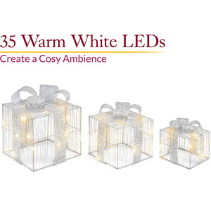 Set of 3 Light Up Parcel Decorations