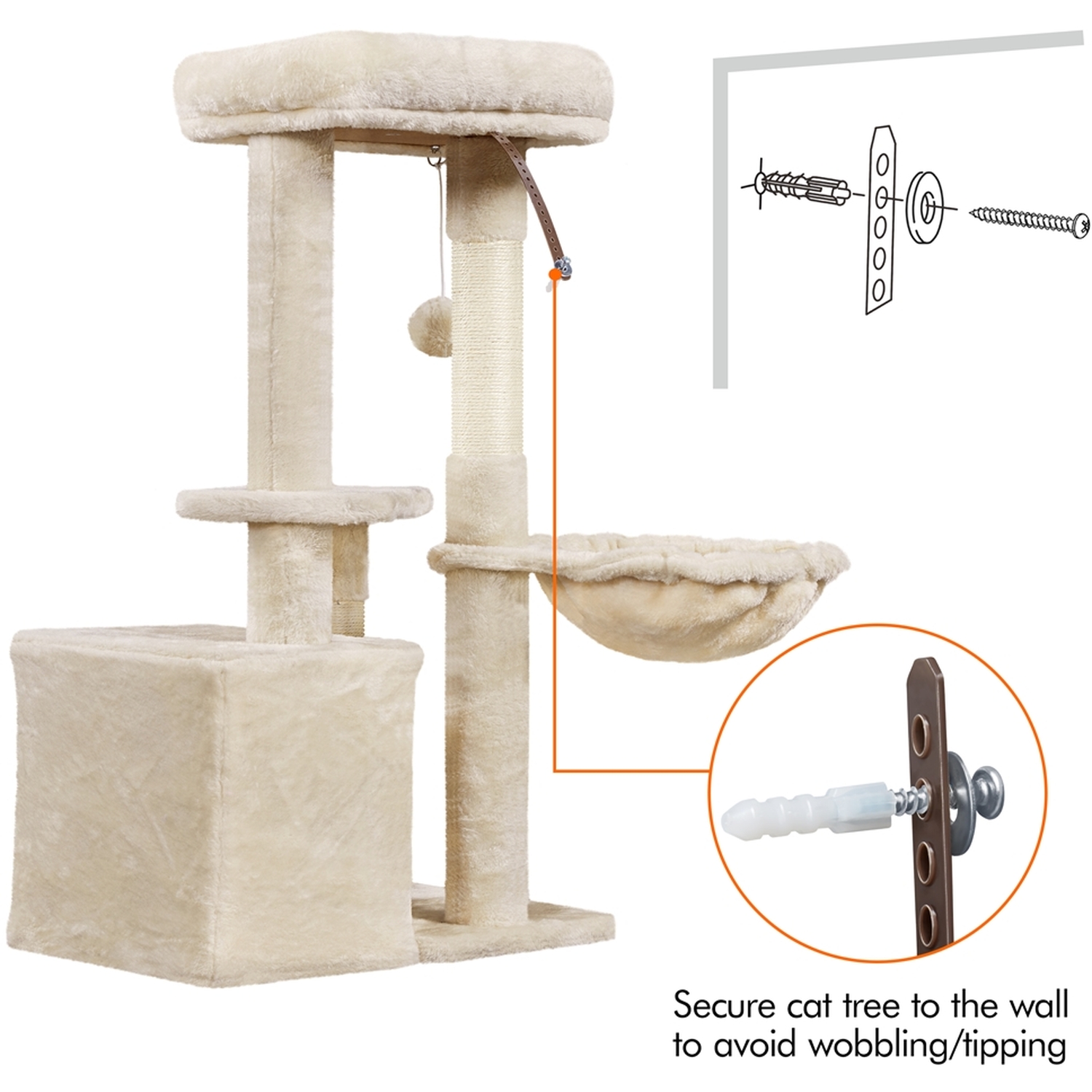 Small Cat Tree with Sisal Ropes Posts for Kittens