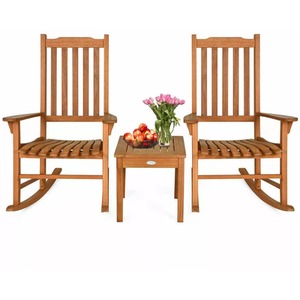 Wooden Rocking Chair Bistro Set with Table