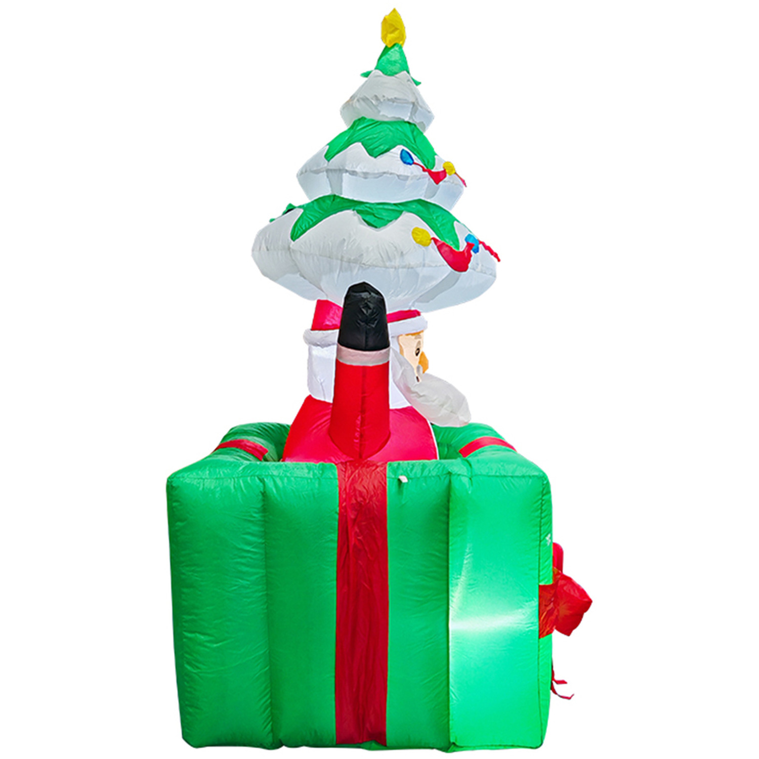Pop-Up Santa with Light-Up Christmas Tree Inflatable Decor